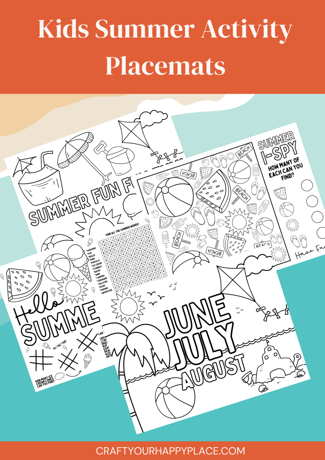 Kids Summer Activity Placemats – Craft Your Happy Home Shop