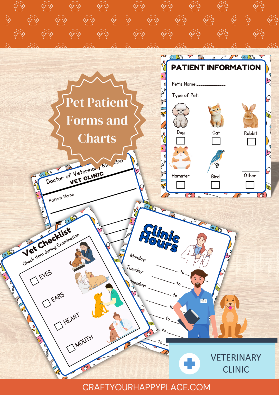 Veterinary Clinic Dramatic Pretend Play Set – Craft Your Happy Home Shop